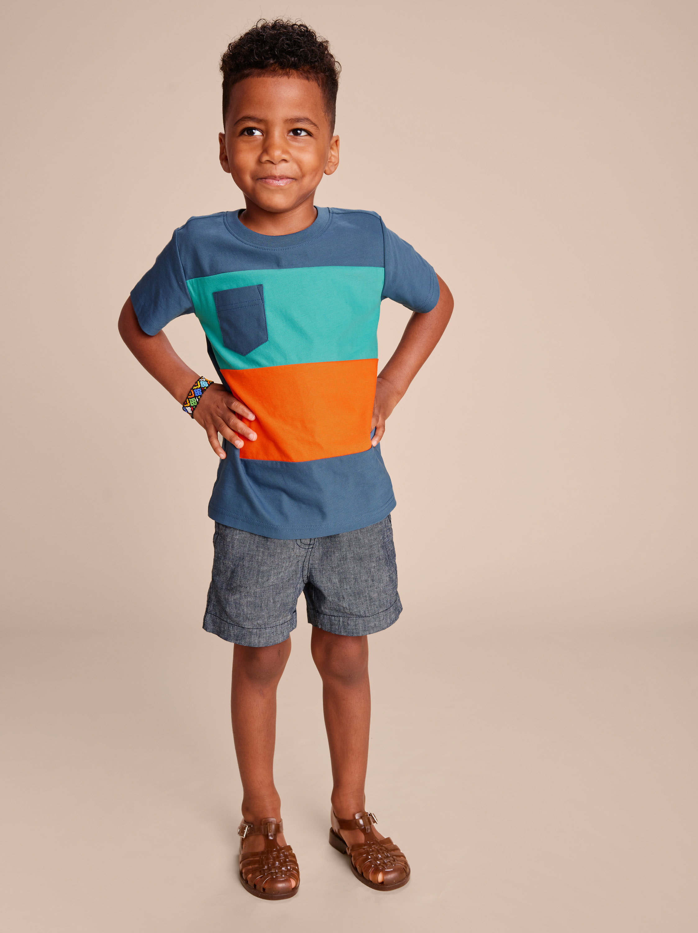 Colorblock Pocket Tee | Tea Collection