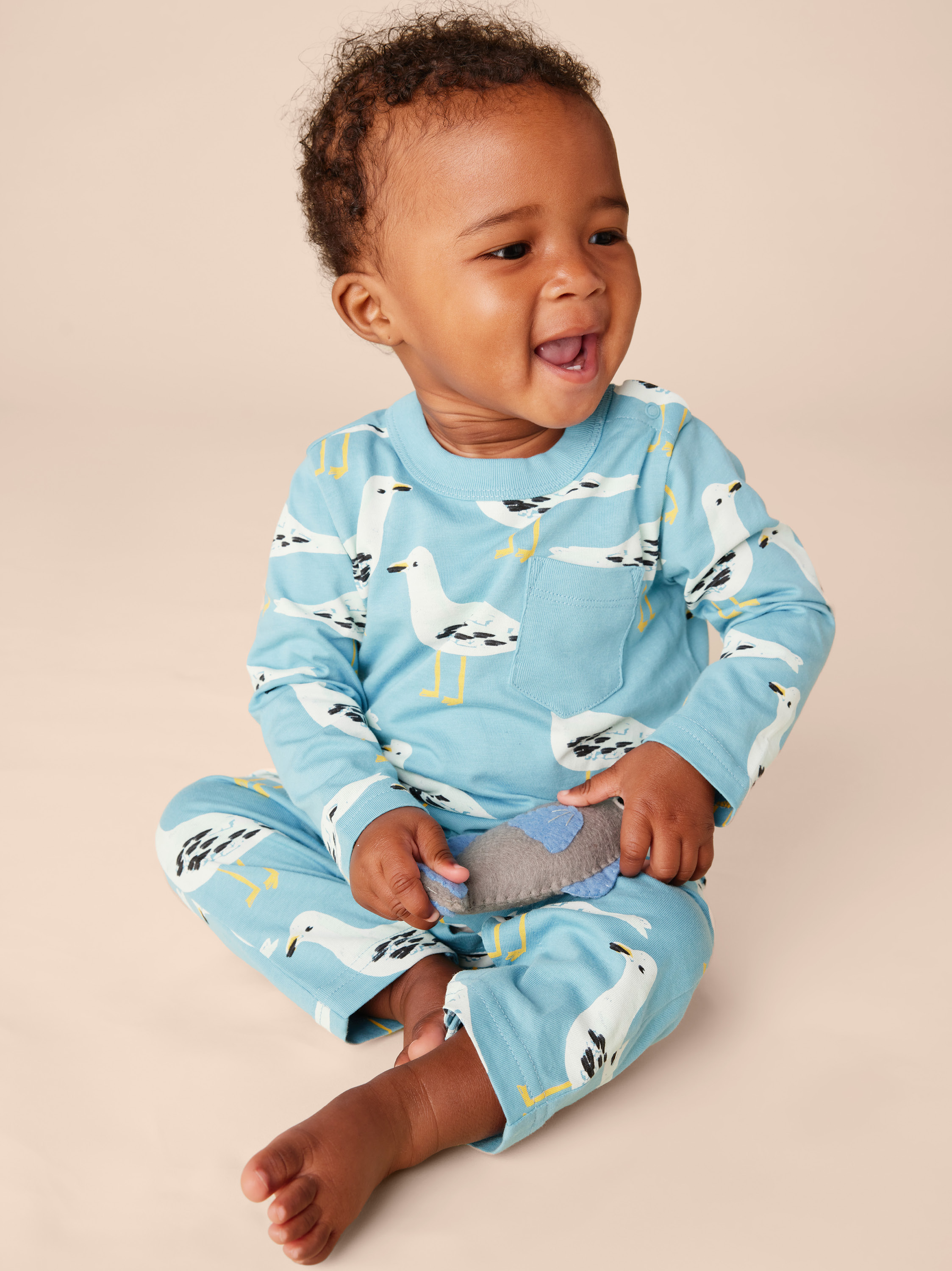 LITTLE BOY & Long Sleeve Pocket Baby Romper & ONEPIECE & Tea Collection