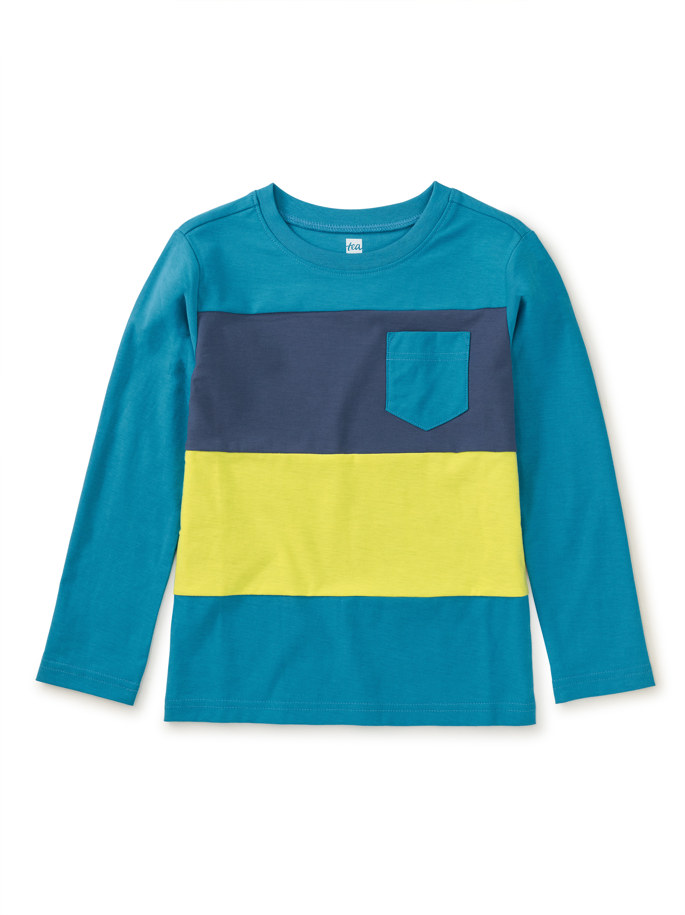 Boy Long Sleeve Colorblock Pocket Pocket Tee |Tea Collection