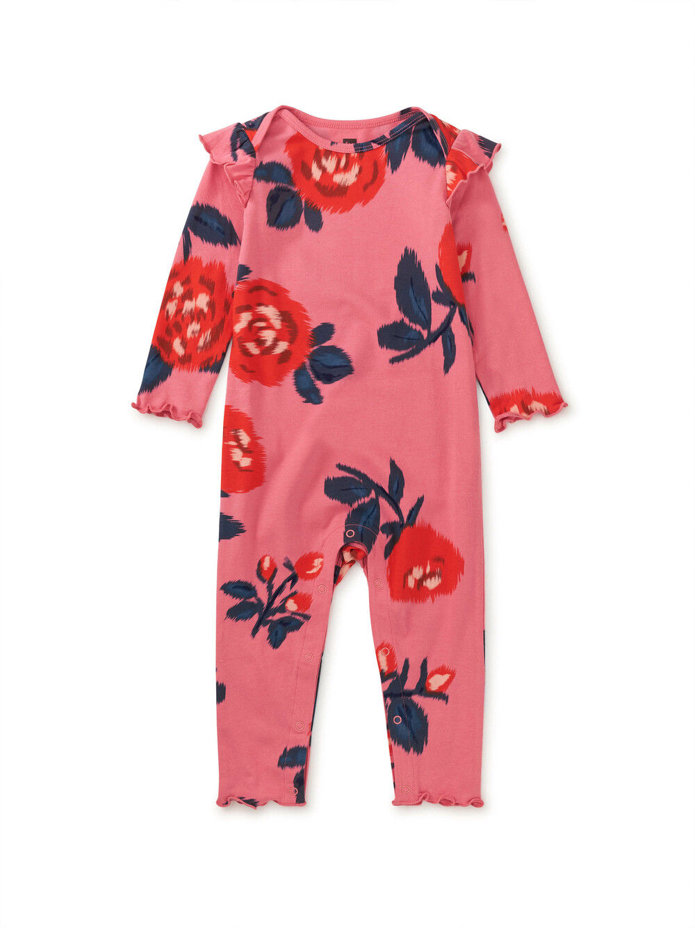 Little Girl Ruffle Shoulder Baby Romper Onepiece |Tea Collection