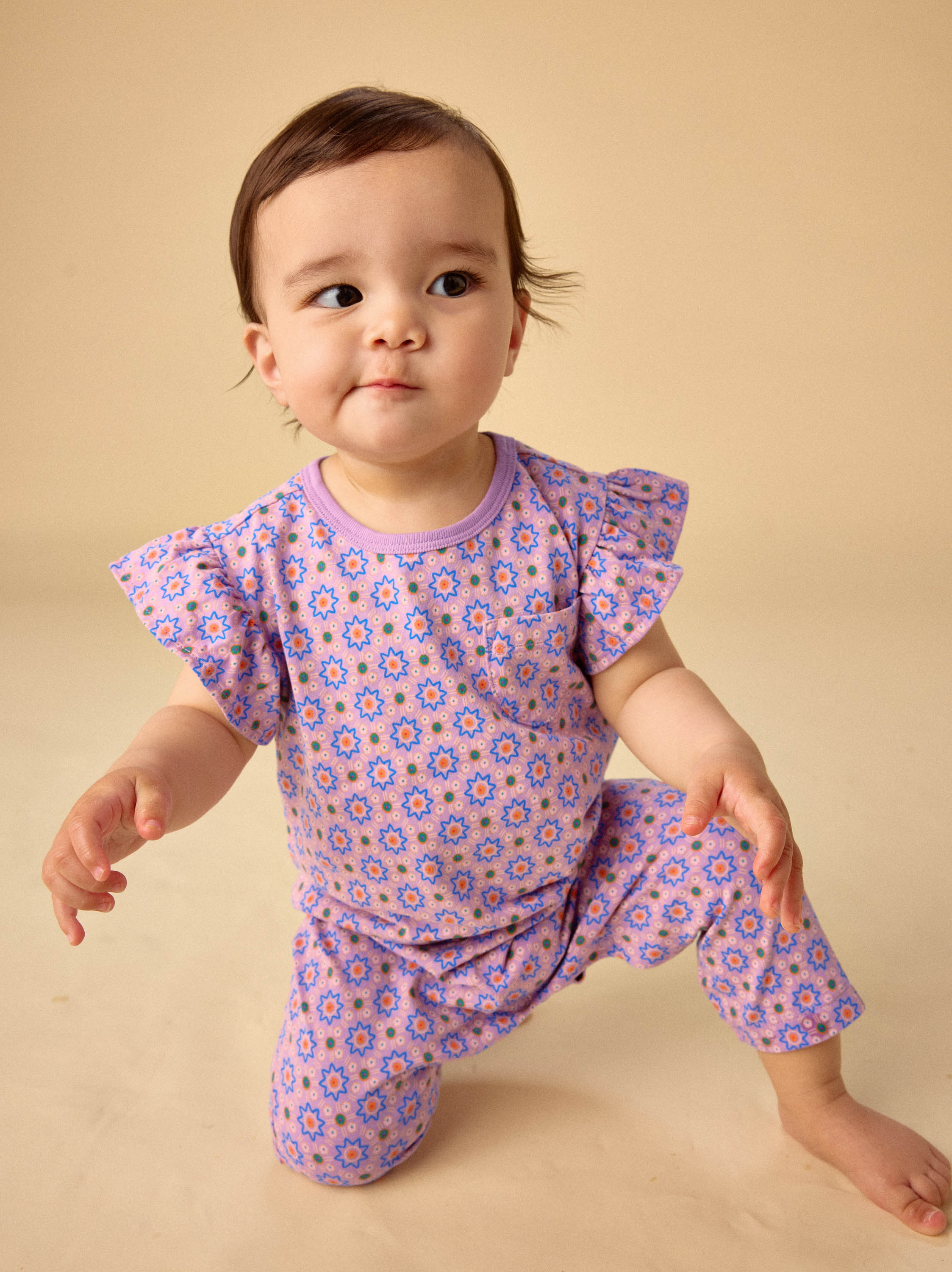 Ruffle Sleeve Baby Romper & KNIT ROMPER & Tea Collection