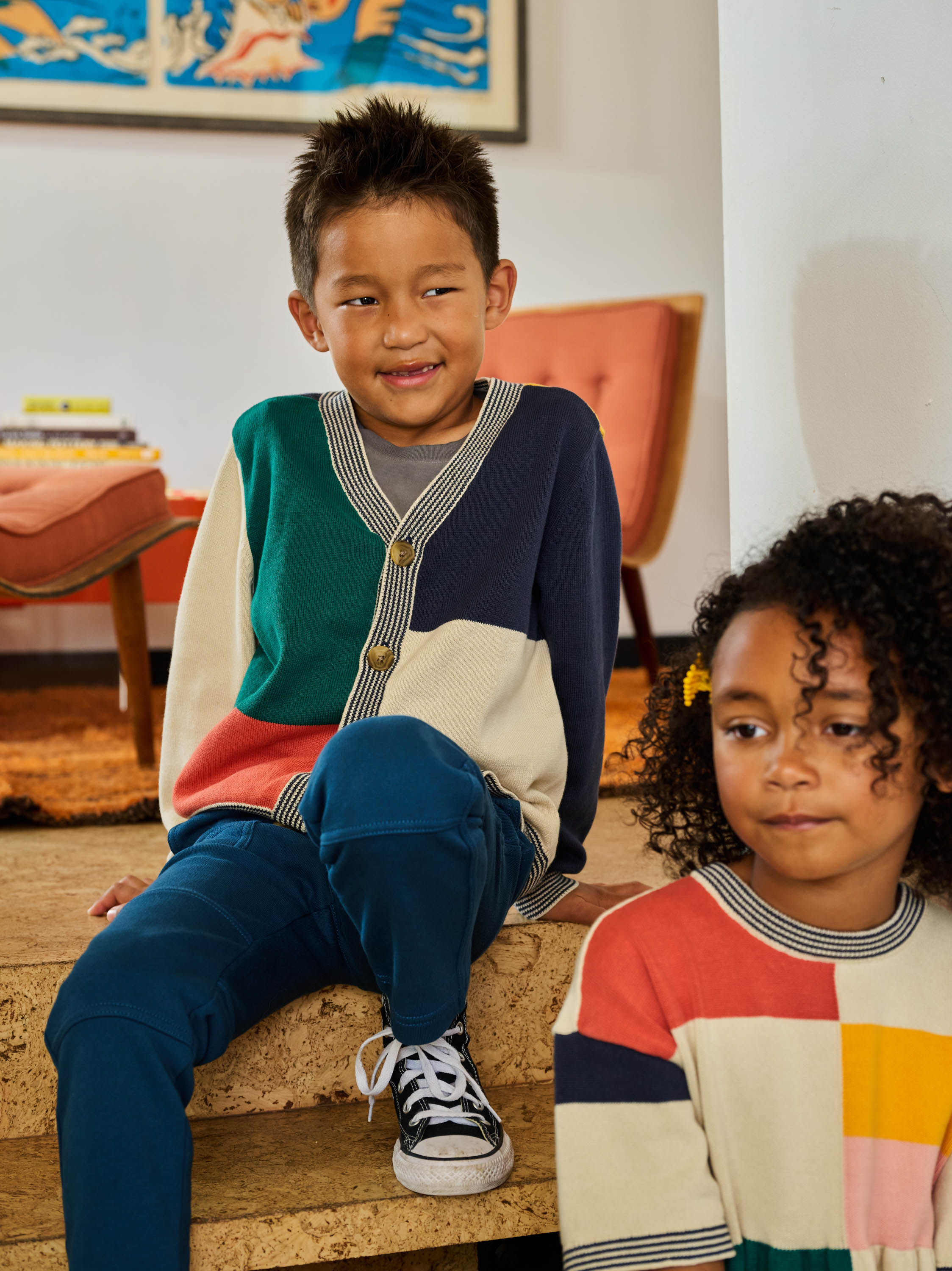 Colorblock Sweater Cardigan | Tea Collection