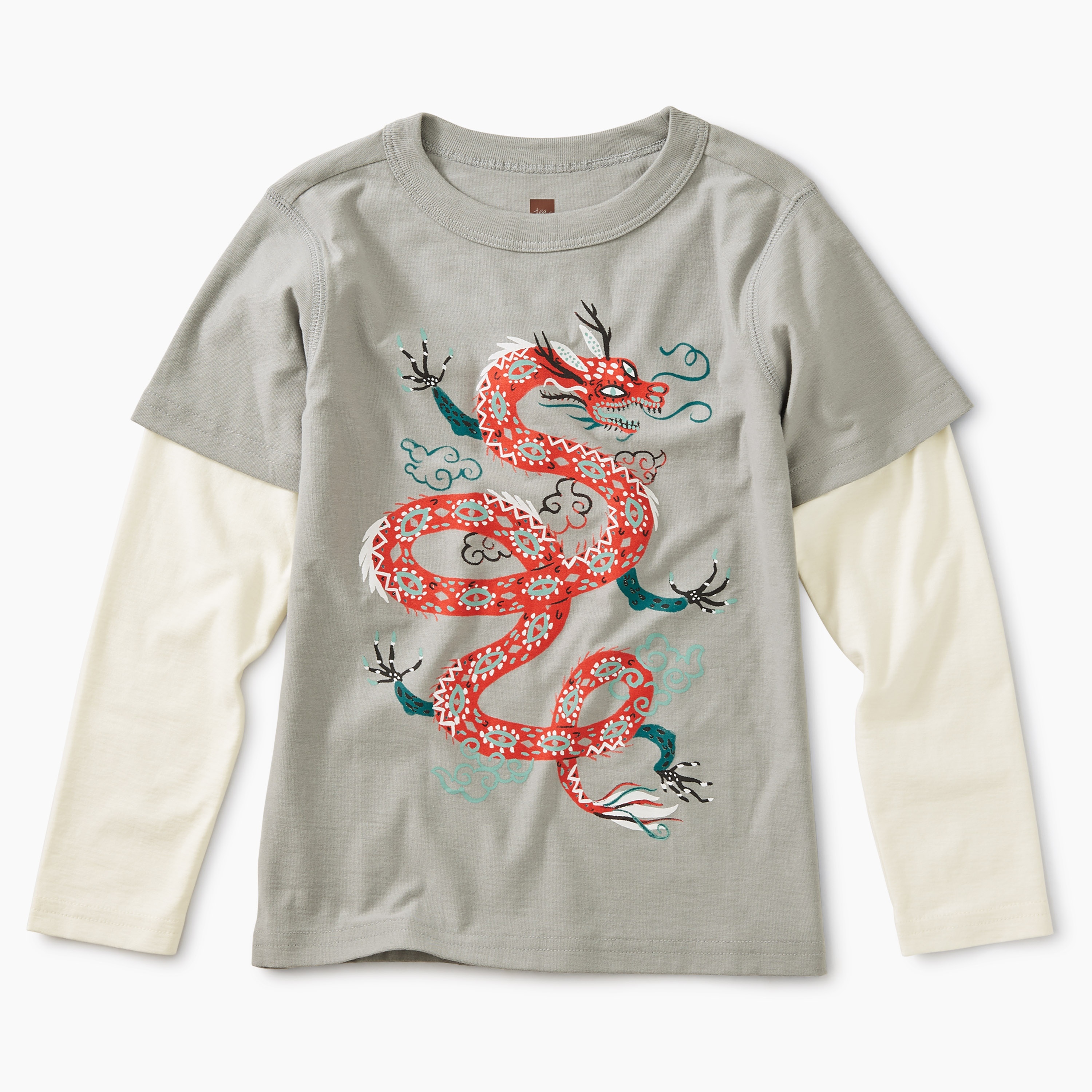 Fire Dragon Graphic Layered Tee | Tea Collection