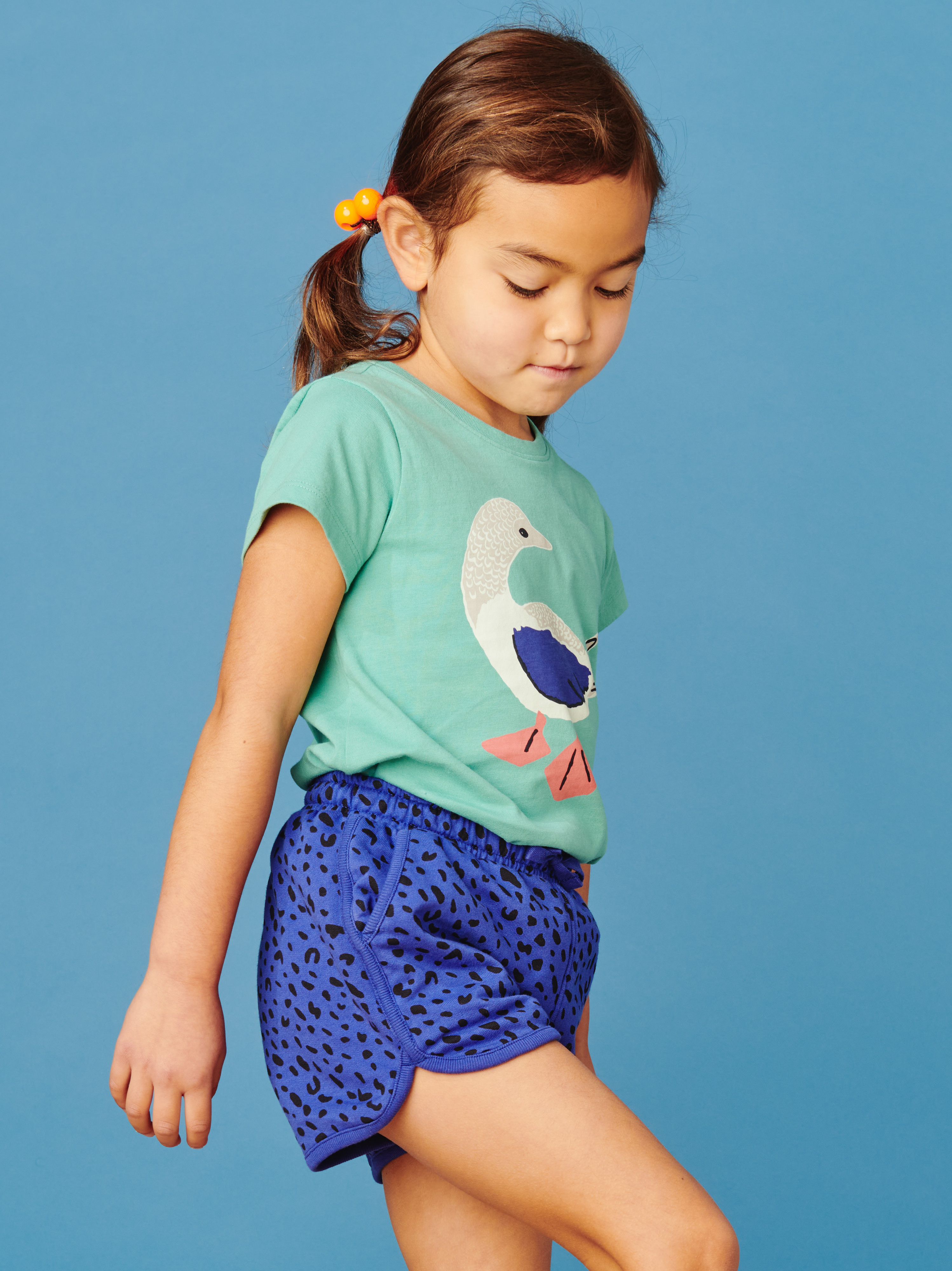 GIRL & Printed Track Shorts & SHORT & Tea Collection