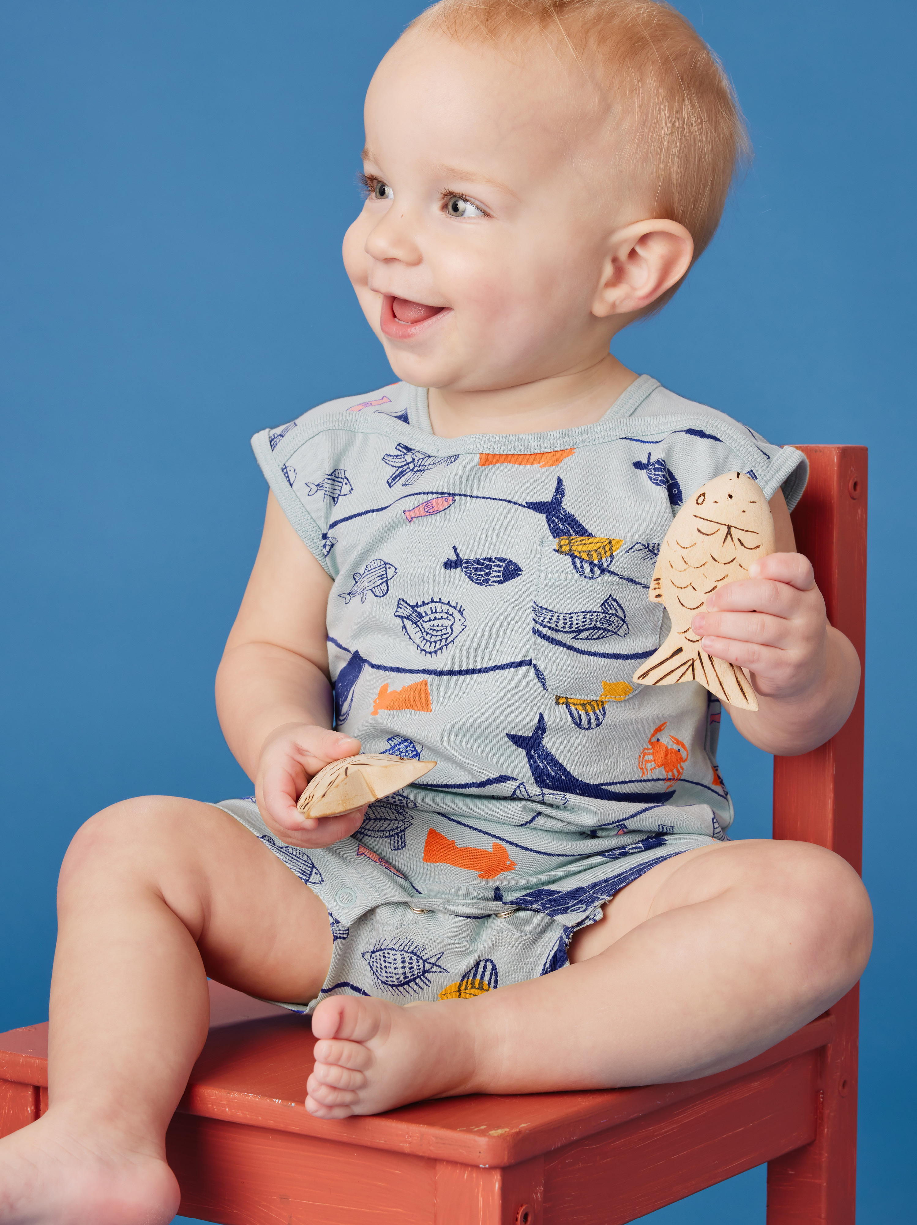 Lap Shoulder Pocket Baby Romper | Tea Collection