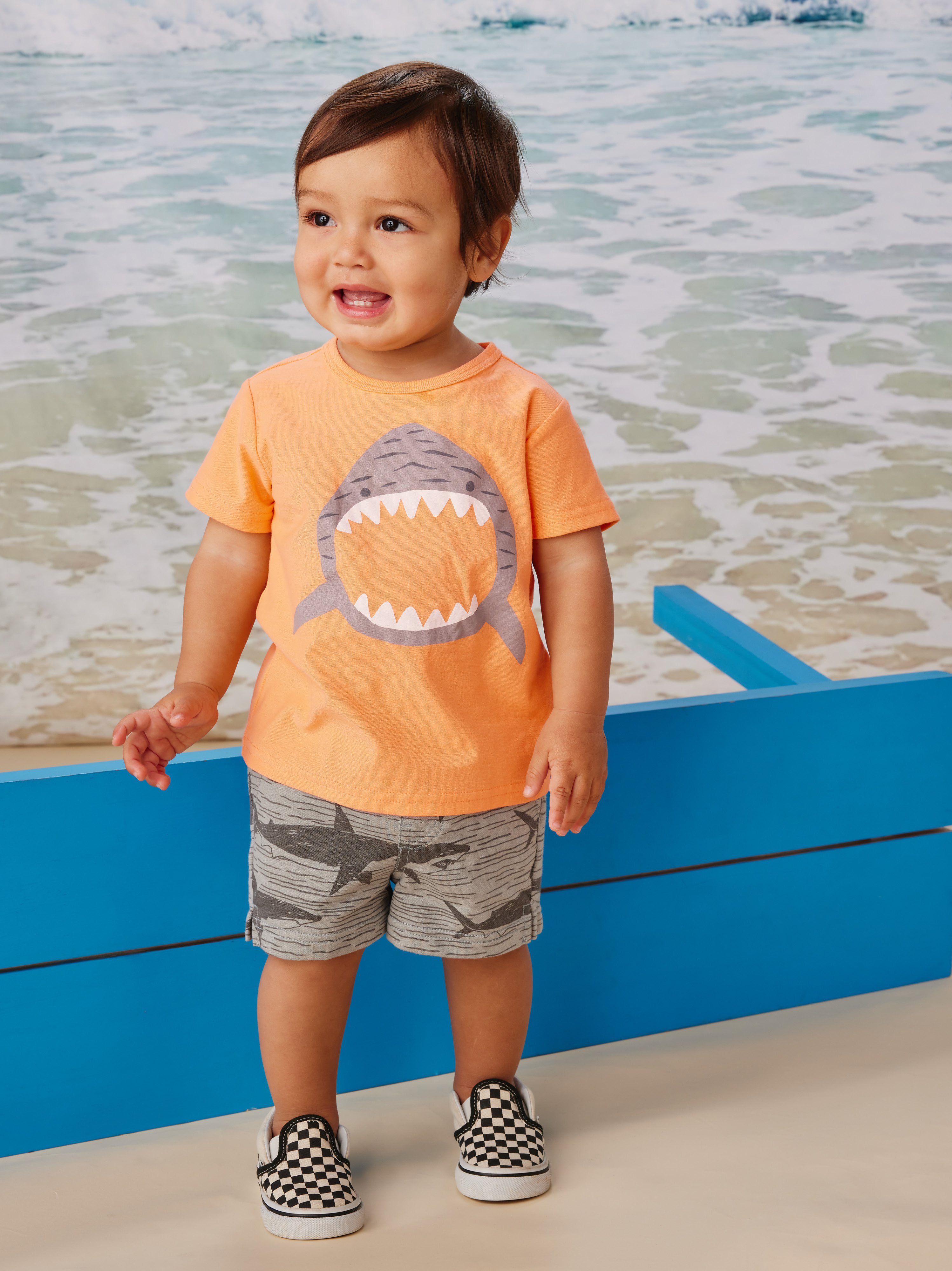 LITTLE BOY & Printed Knit Baby Shortie & SHORT & Tea Collection