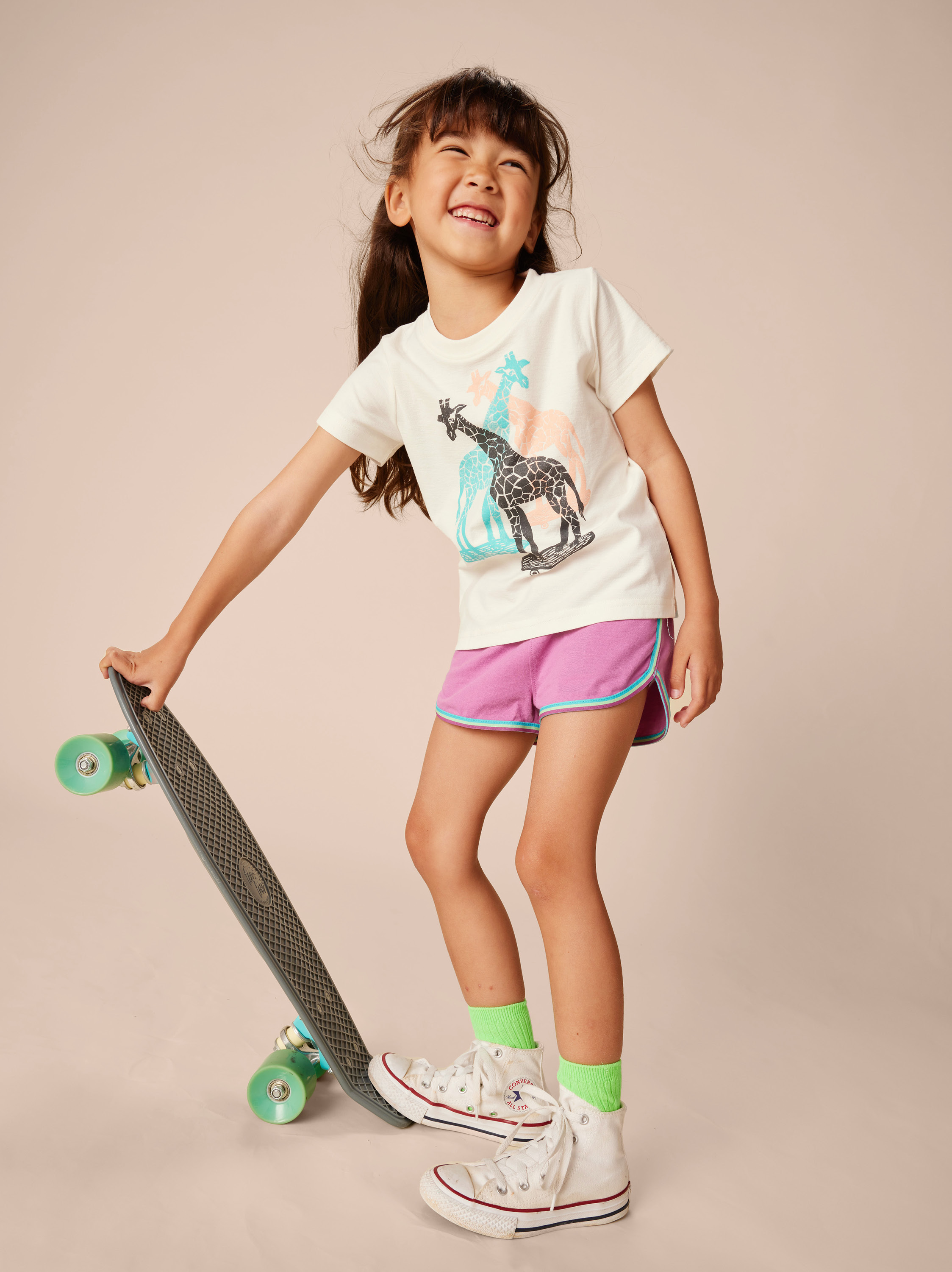 GIRL & Rainbow Binding Track Shorts & SHORT & Tea Collection