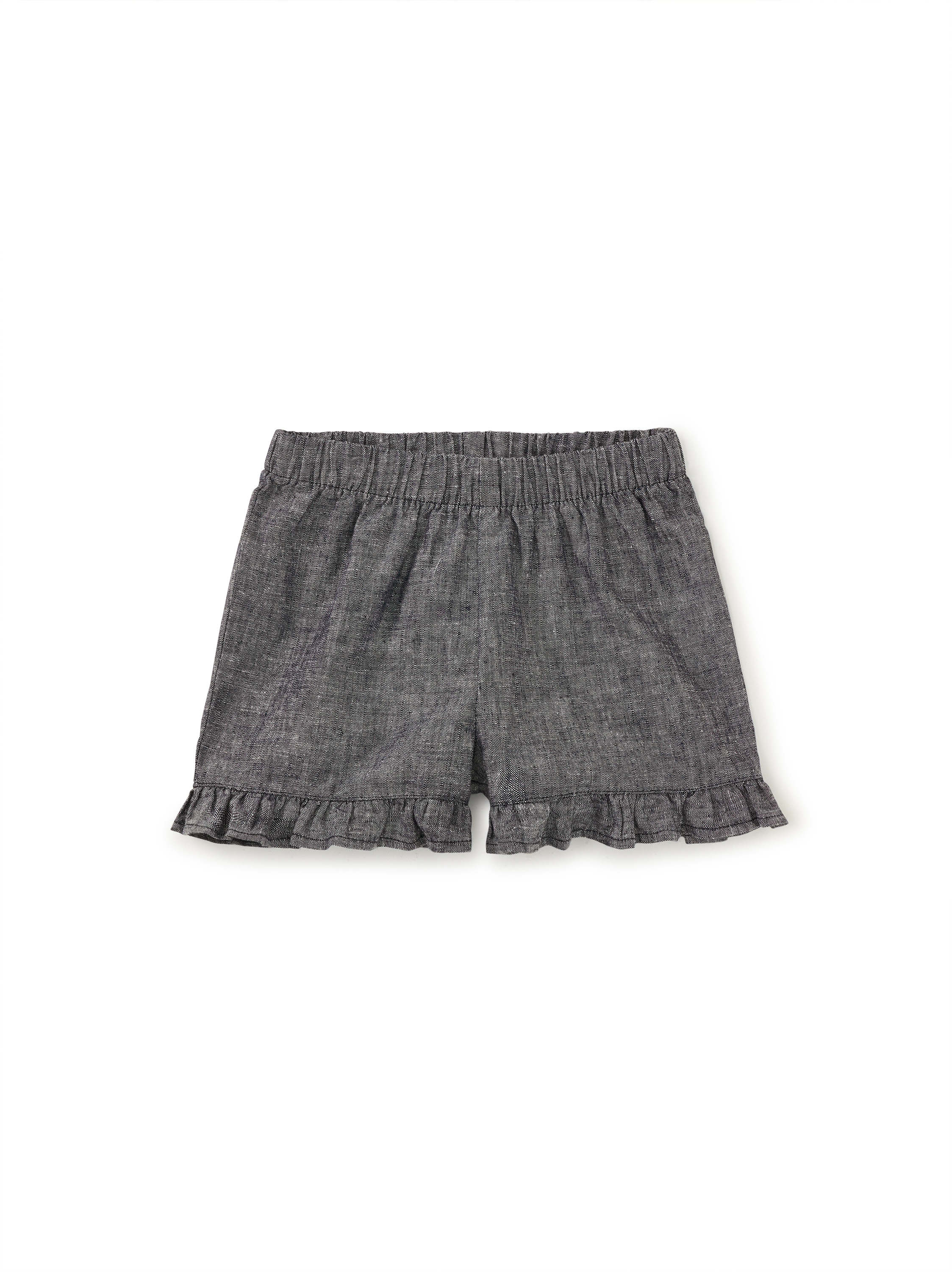 LITTLE GIRL & Chambray Ruffle Hem Baby Shorts & SHORT & Tea Collection