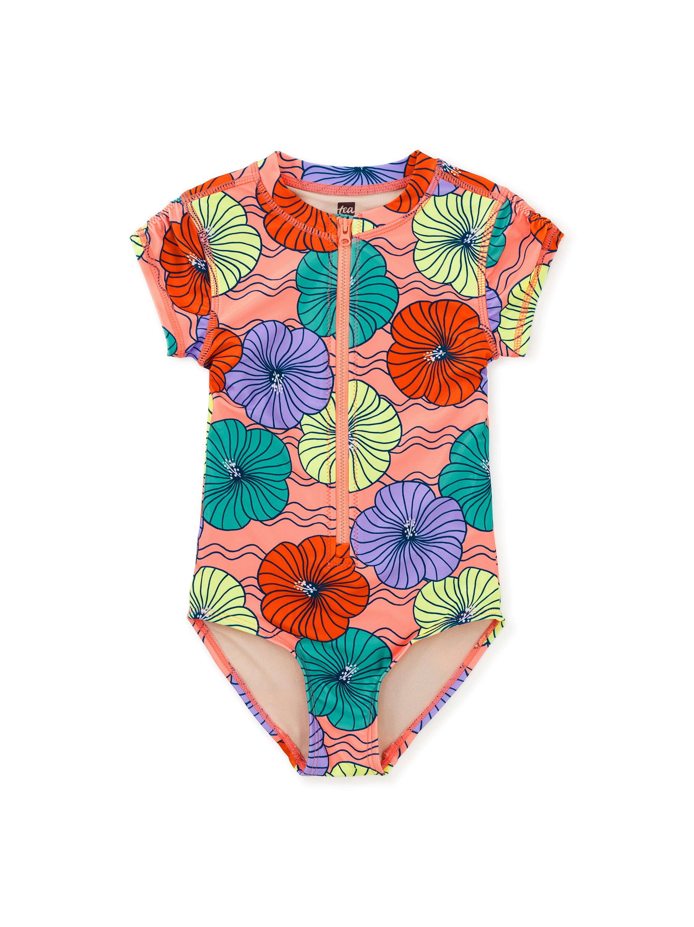 GIRL & Rash Guard One-Piece Swimsuit & ONEPIECE & Tea Collection